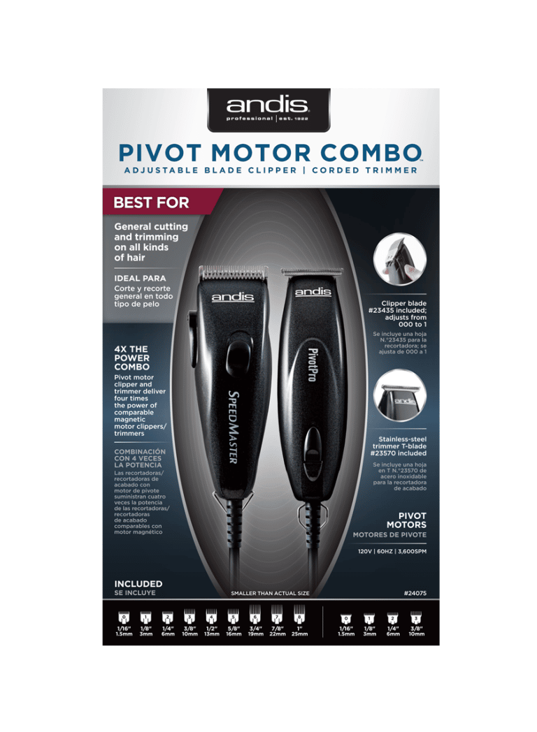 Andis Pivot Motor Clipper / Trimmer Combo- Barber supplies