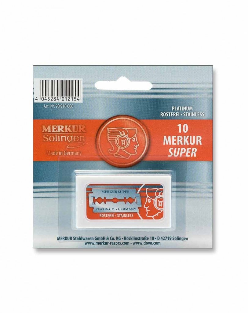 Merkur Super Platinum Double Edge Razor Blades (10 Blades) - Barber ...