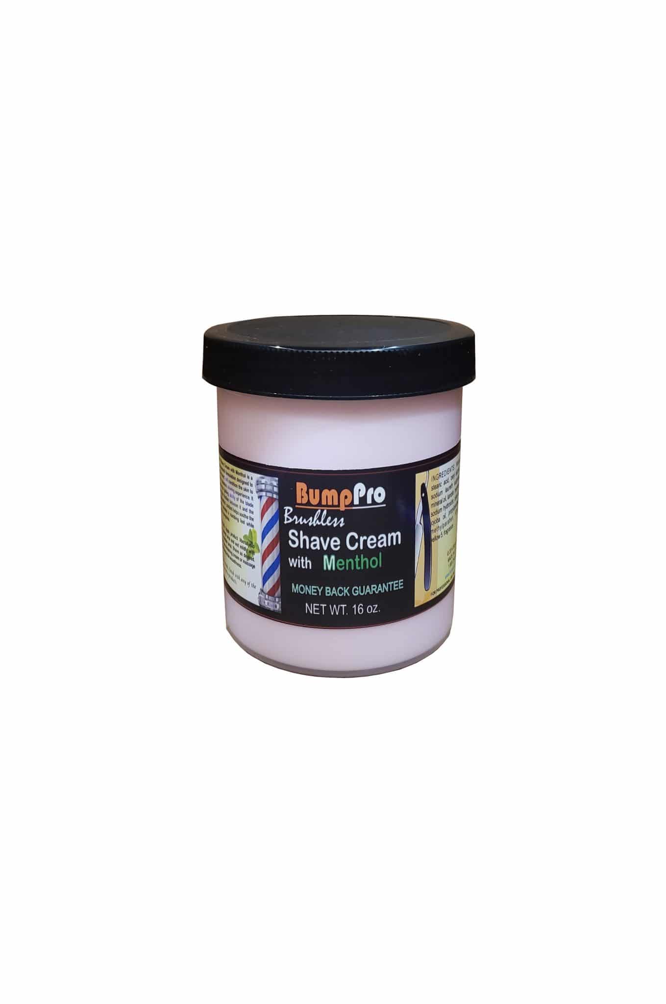 Bump Pro Brushless Shave Cream with Menthol 16oz - Barber Depot ...