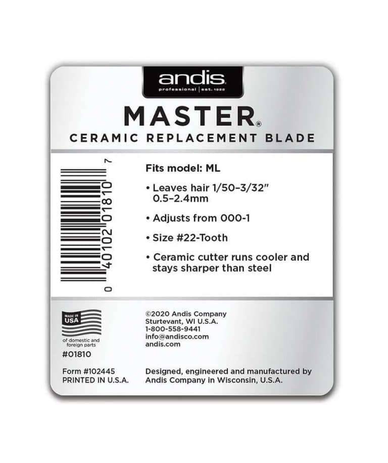 Andis Master Ceramic Replacement Blade #01810 - Barber Depot - Barber ...
