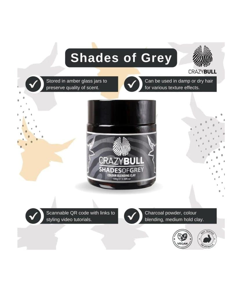 Crazy Bull Shades of Grey Colour Blending Clay 100g - Barber Depot ...