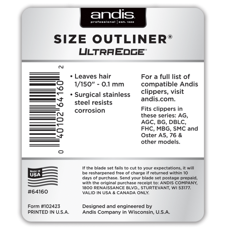 Andis UltraEdge Detachable Blade, Size Outliner #64160 - Barber Depot ...