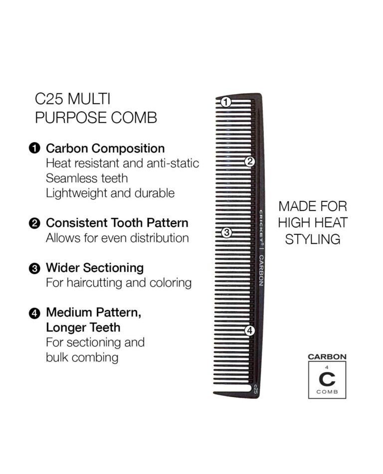 Cricket Carbon C25 Multipurpose Comb - Barber Depot - Barber Supply