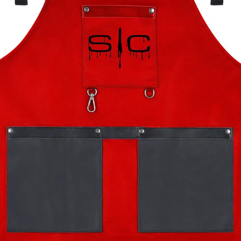 StyleCraft Red and Black Barber Apron #SC315R - Barber Depot - Barber ...