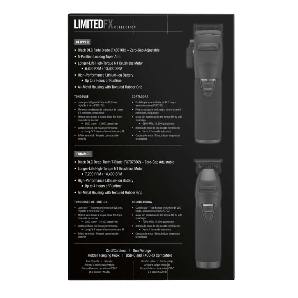 BabylissPro LimitedFX Clipper and Trimmer Collection Matte Black # ...