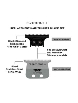 Gamma X-Pro Wide DLC Fixed Blade with "The One" DLC Moving Trimmer ...
