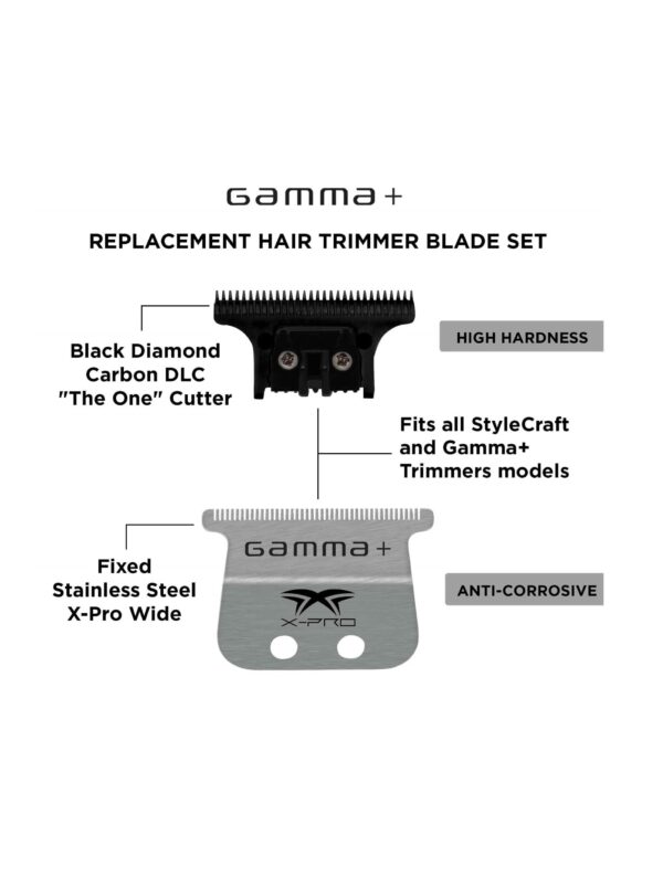 Gamma X-Pro Wide DLC Fixed Blade with "The One" DLC Moving Trimmer ...