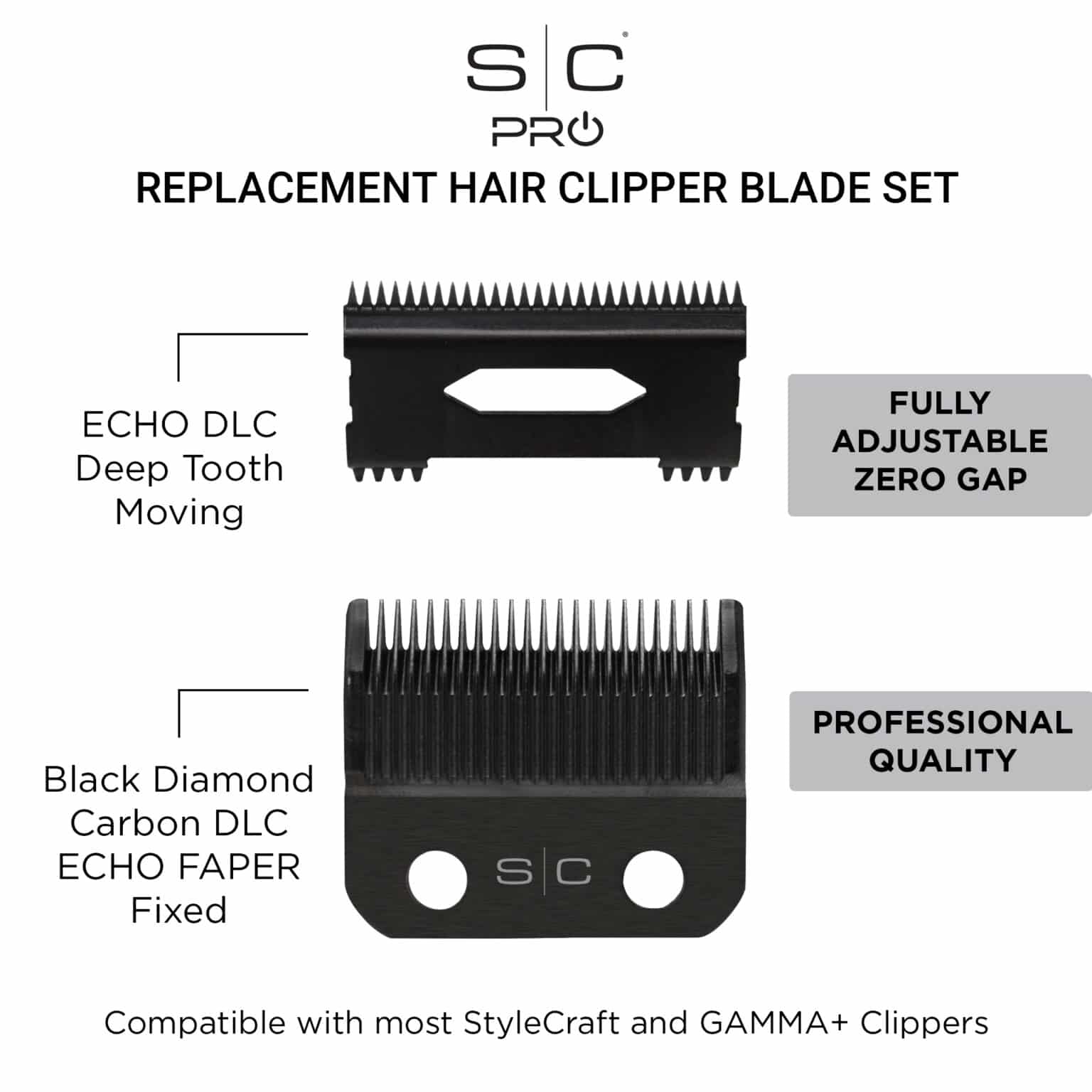 StyleCraft Echo Clipper Blade with Deep Tooth Cutter #SC545BL - Barber ...